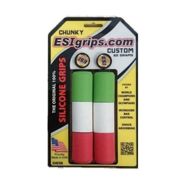 ESI Grips Handlebar Grips | Chunky Custom Orange/White/Green | Cycling ...