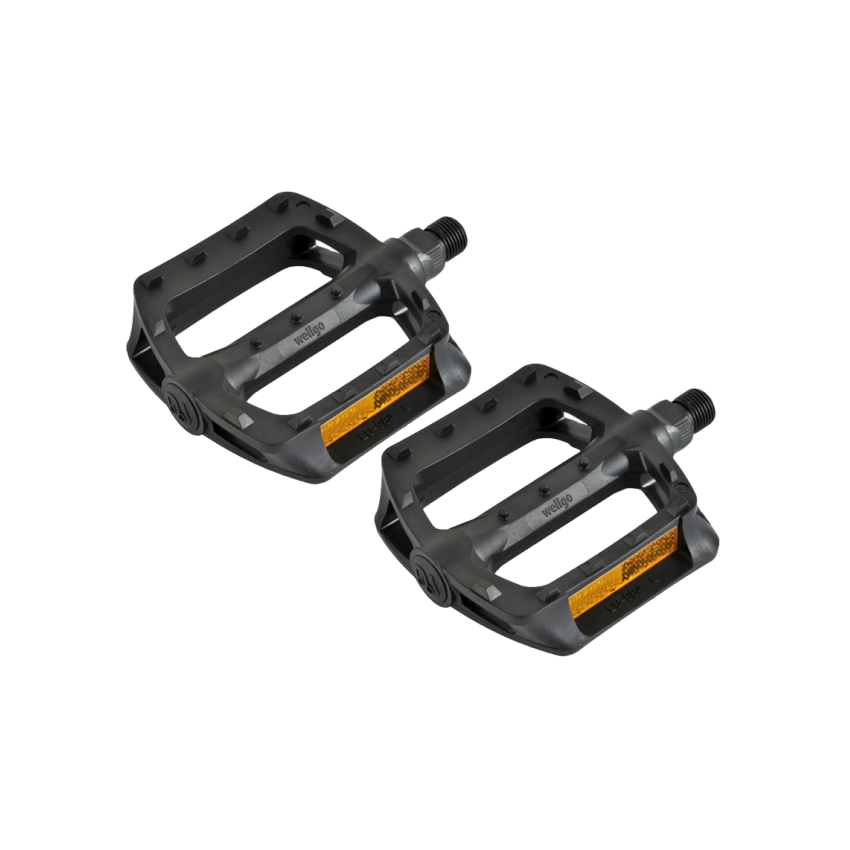 Wellgo Flat Platform Pedals | 9/16", PVC Black | Cycling Boutique