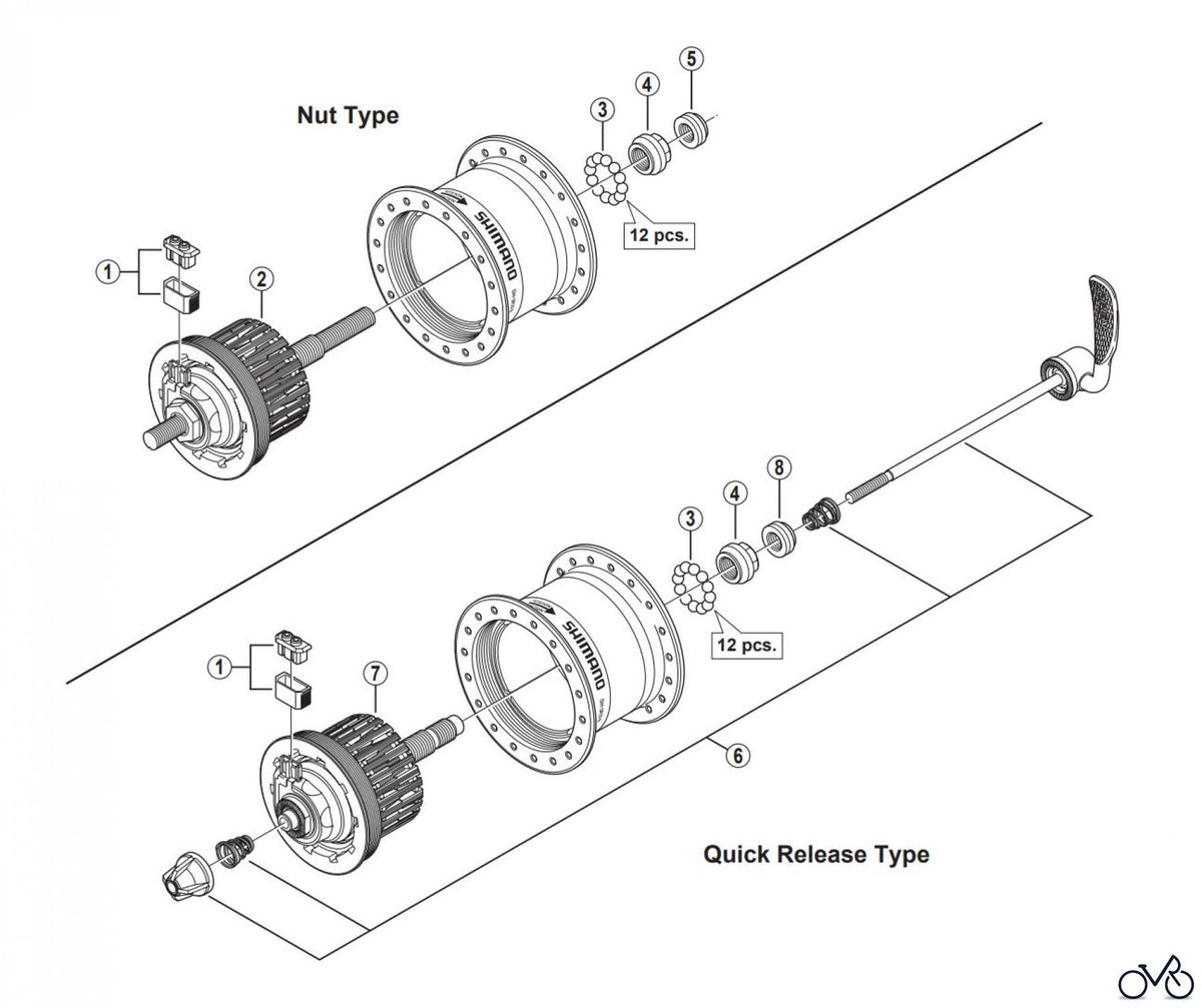 Shimano Dynamo Front Hub | DH-3R35, 6V x 3W x 36H Silver w/ Quick ...