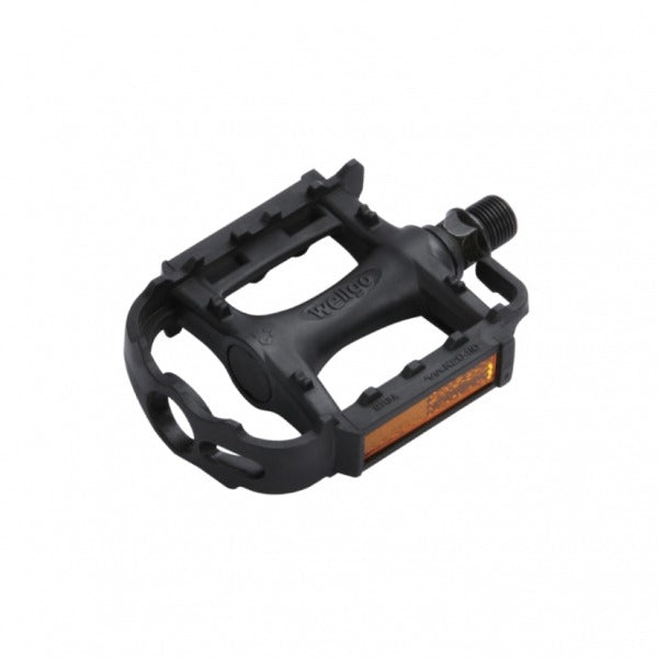 Wellgo Flat Platform Pedals | M113, Flat, Plastic, Black, Ball Bearing ...