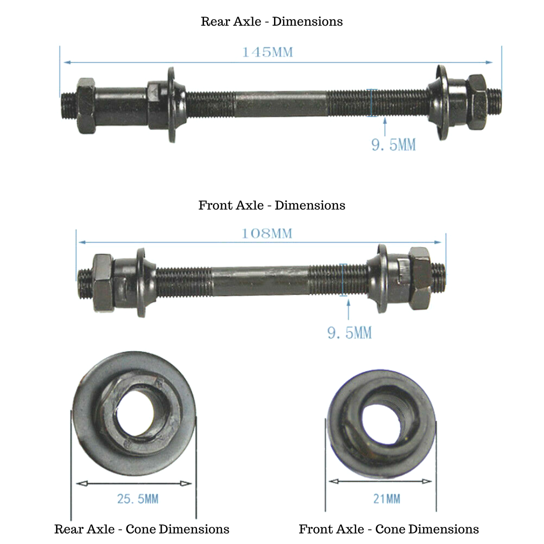 Shimano Standard Hub Hollow Axles, Quick Release type - for FreeWheels ...