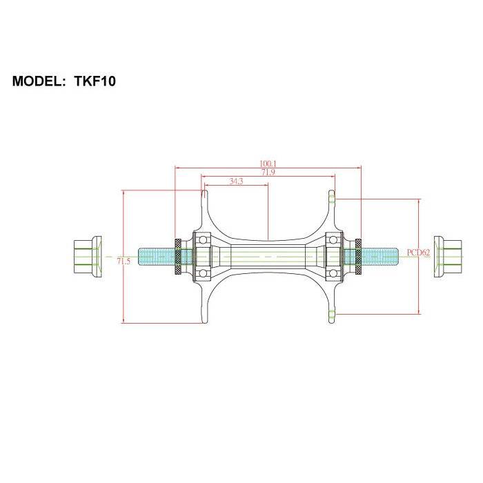 Bitex Front Track Hubs | TKF10, 100mm | Cycling Boutique