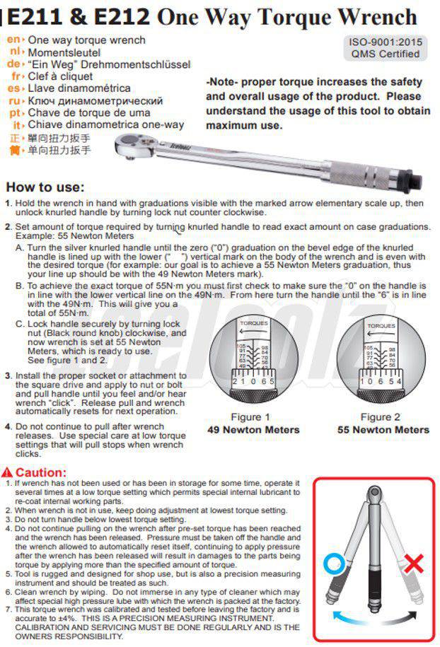 Icetoolz One-way Torque Wrench, 5~25 Nm Box | E212 | Cycling Boutique