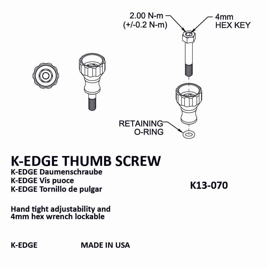 K-Edge Thumb Screw (with hex locking bolt) | Cycling Boutique