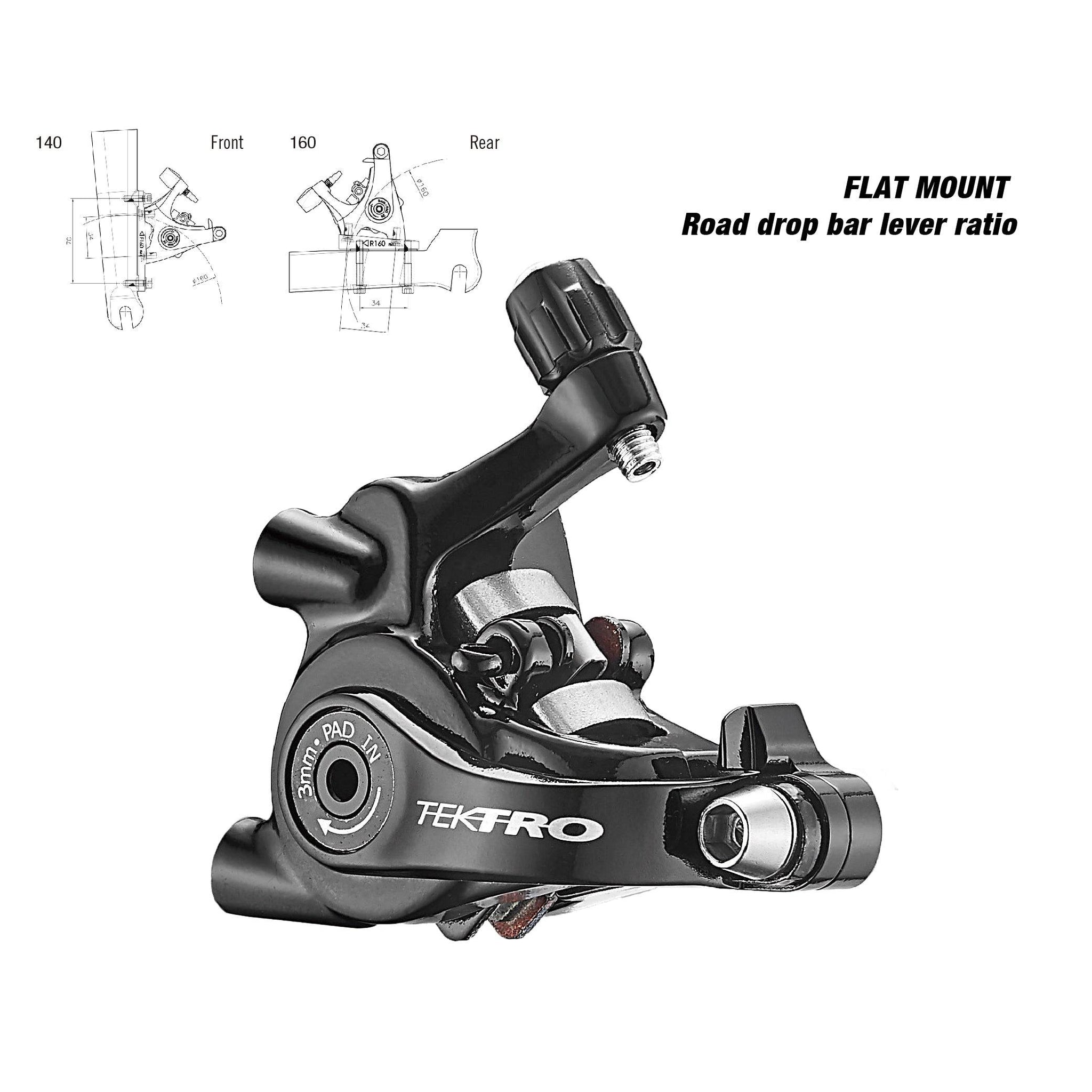 Tektro / TRP Road Mechanical Disc Brake Caliper | MD-C550 - Flat Mount, Dual Piston | Cycling ...